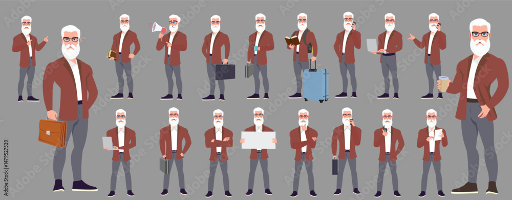 Стоковое векторное изображение «Man Character design. Front, side, back ...