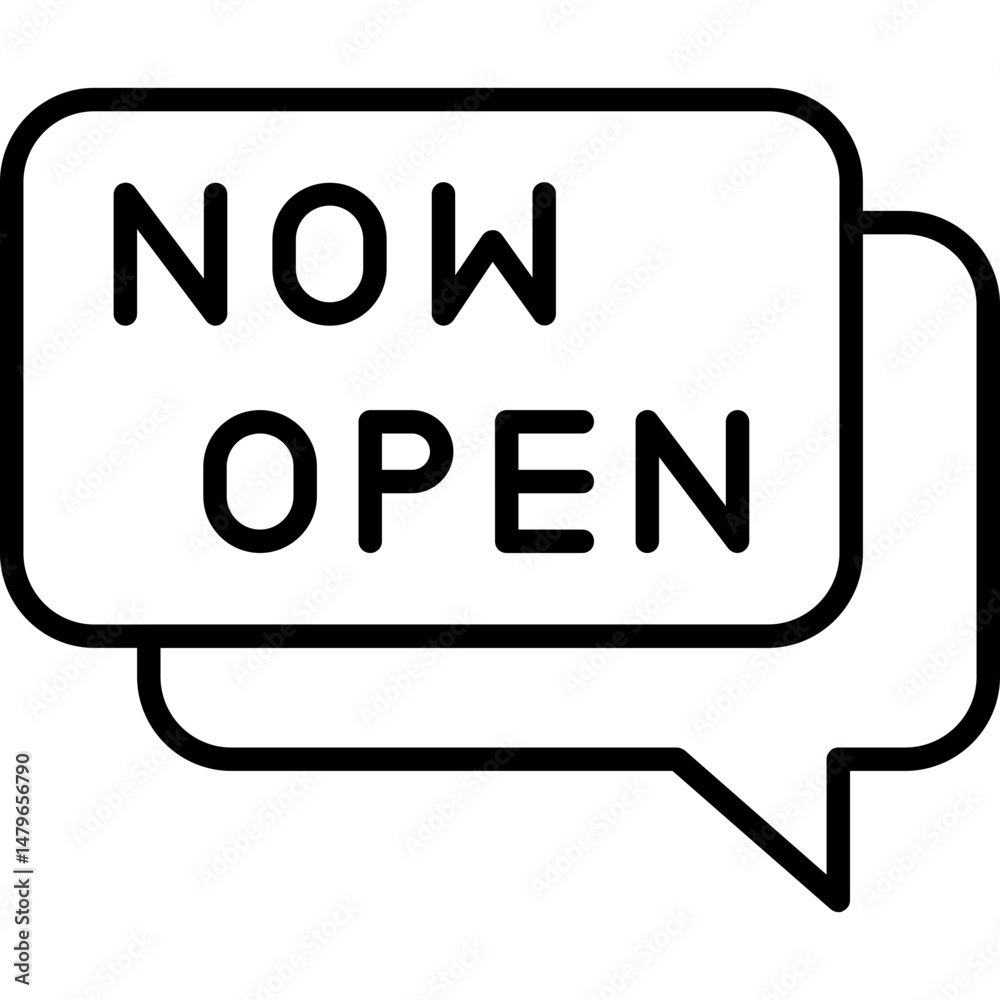 Now Open Icon Business or Store Grand Opening Symbol Stock Vector ...