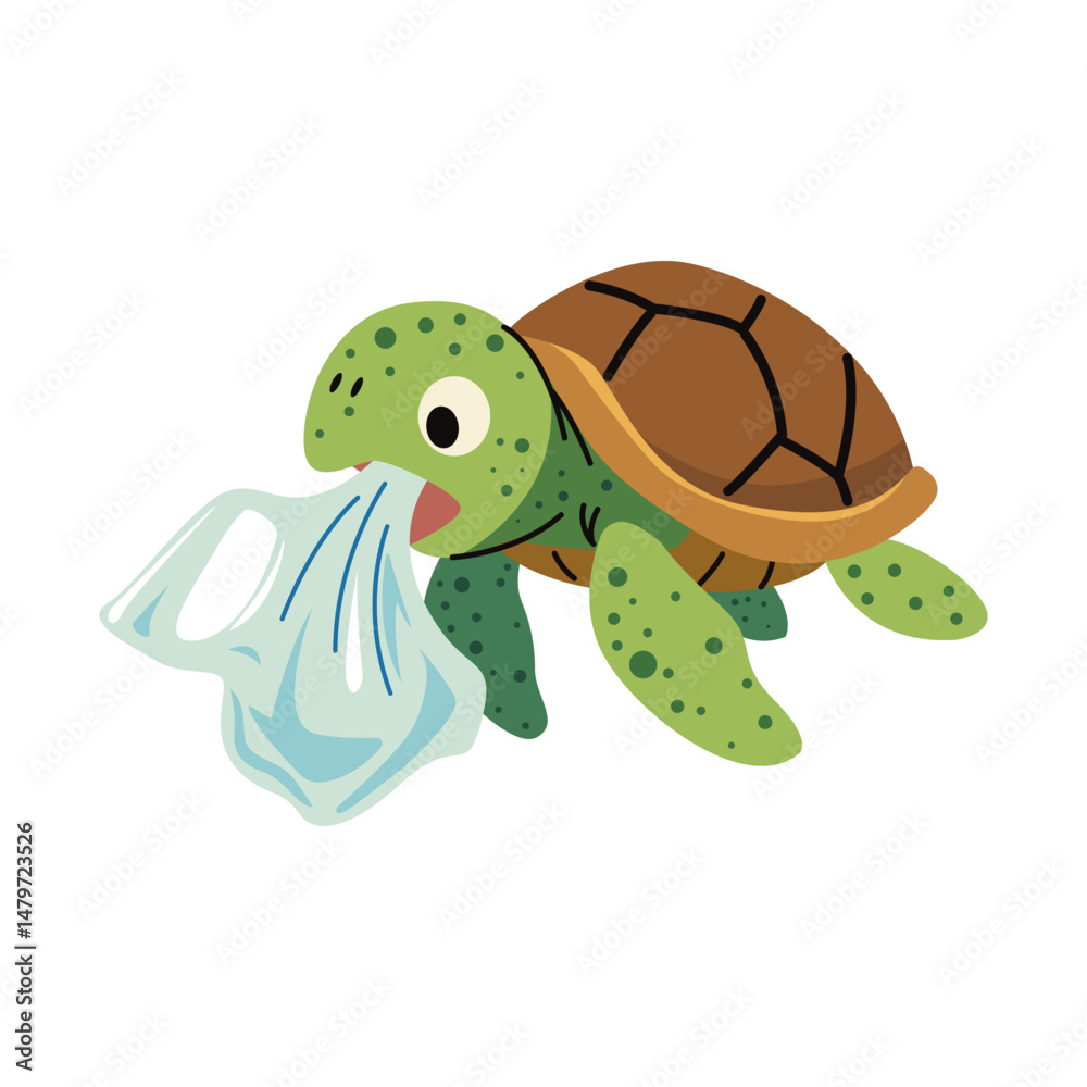 plastic pollution in ocean concept. microplastic impact Stock Vector ...