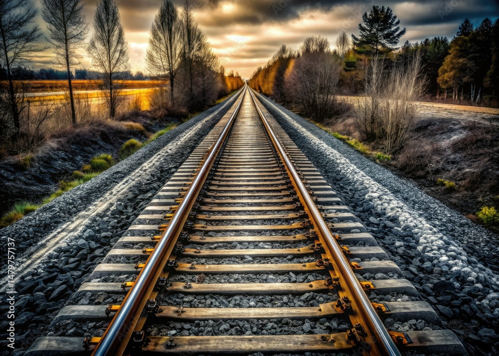 Black and White Railway Portrait Photography: Vertical Image of Train ...