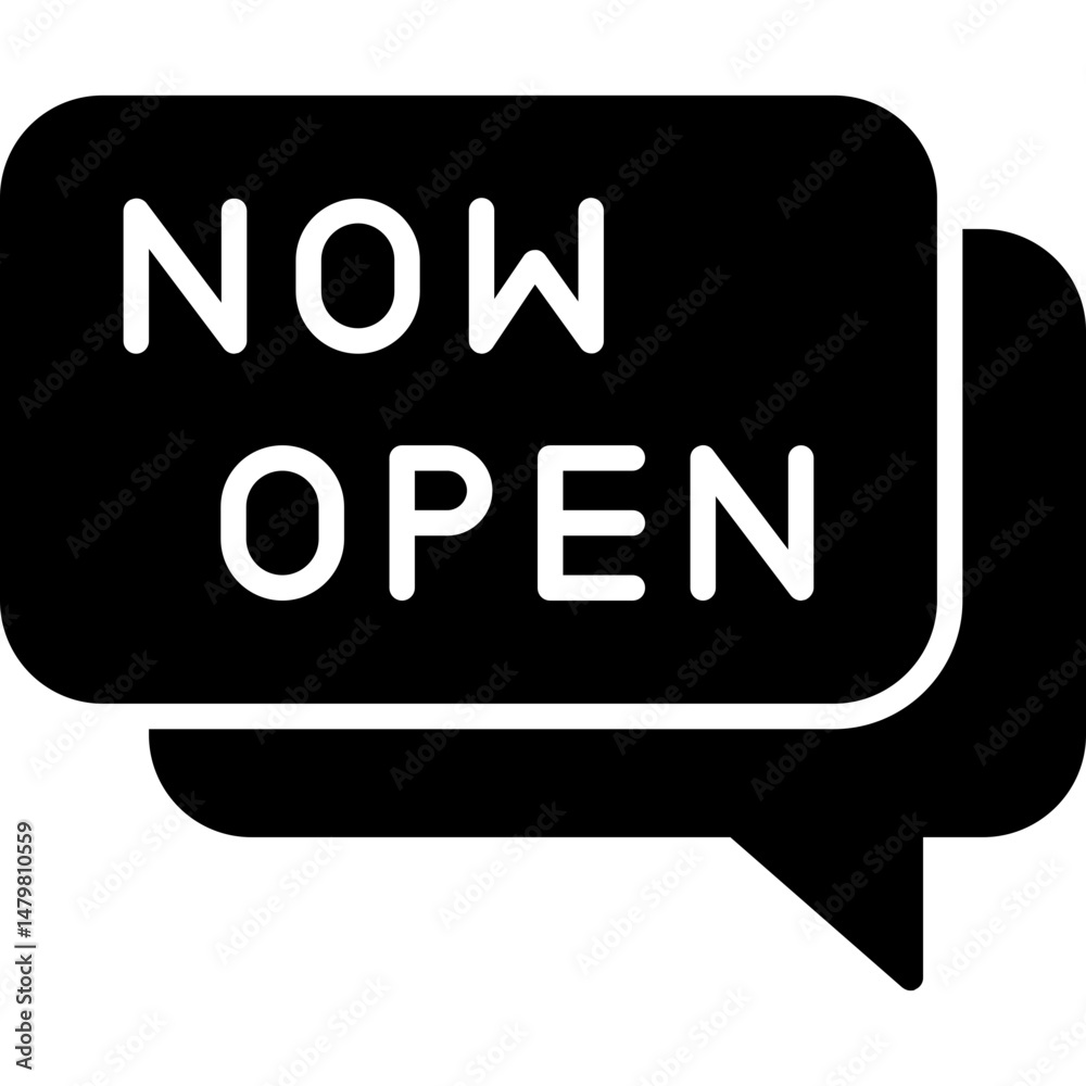 Now Open Icon Business or Store Grand Opening Symbol Stock Vector ...