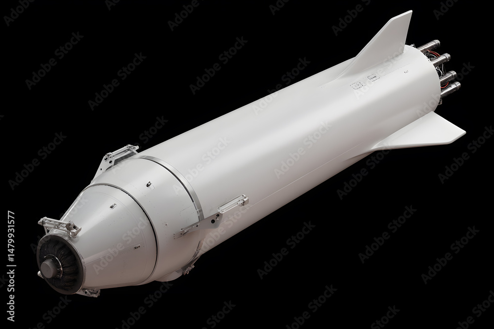 Detailed view of a modern missile design showcasing aerodynamic ...