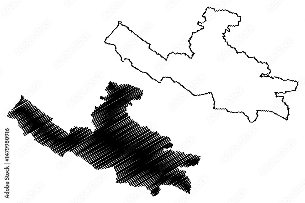 Lumbini Province (Federal Democratic Republic of Nepal, Administrative divisions) map vector ...