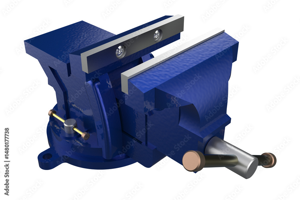 open position Blue Light Duty Workbench Vise with Jaws, Integrated ...