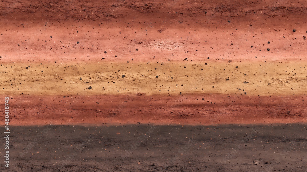 seamless rammed earth clay texture tile top view natural red brown ...