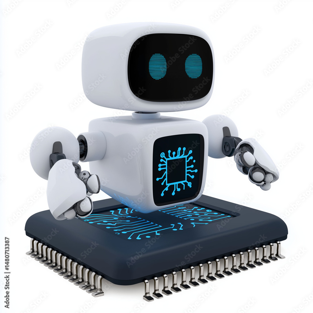 Embedded system firmware robotics. Microcontroller automation. 3D clip ...