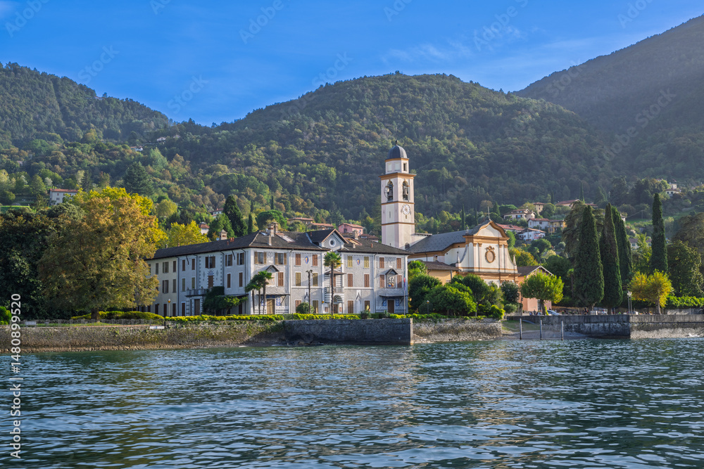 San Giovanni Ferry Terminal, Lake Como, Province of Como, Italy の Stock ...