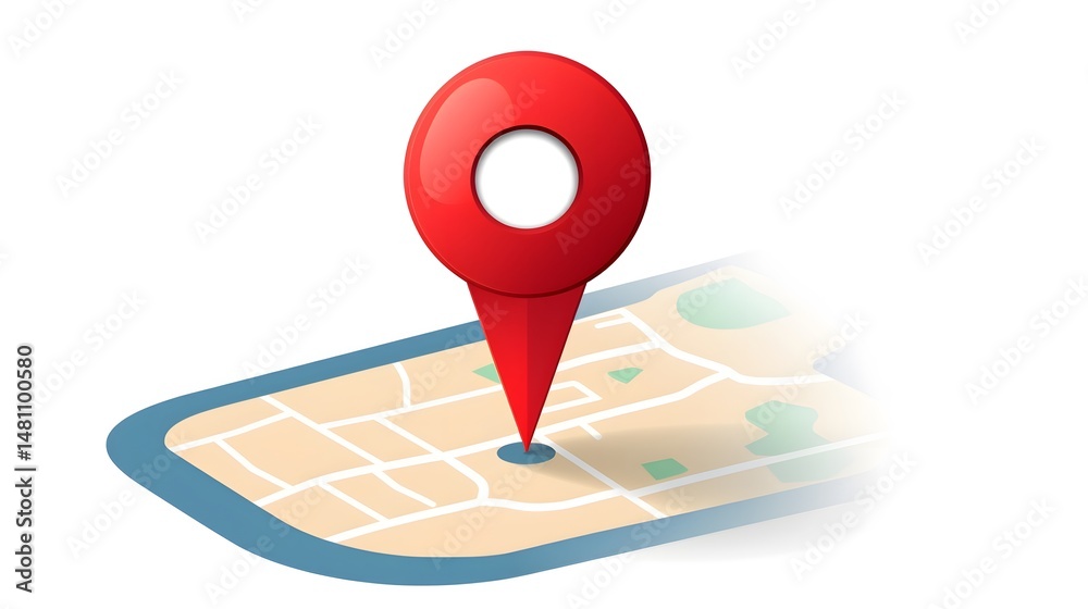 Cartoon Map Pointer Illustration for Location Identification and ...