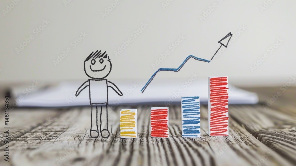 Stick Figure Creating Marketing Strategy: A stick figure using a ...