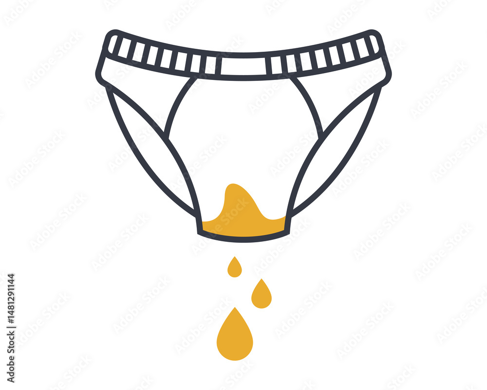 black panties urine. leakage and incontinence of urine. human disease ...
