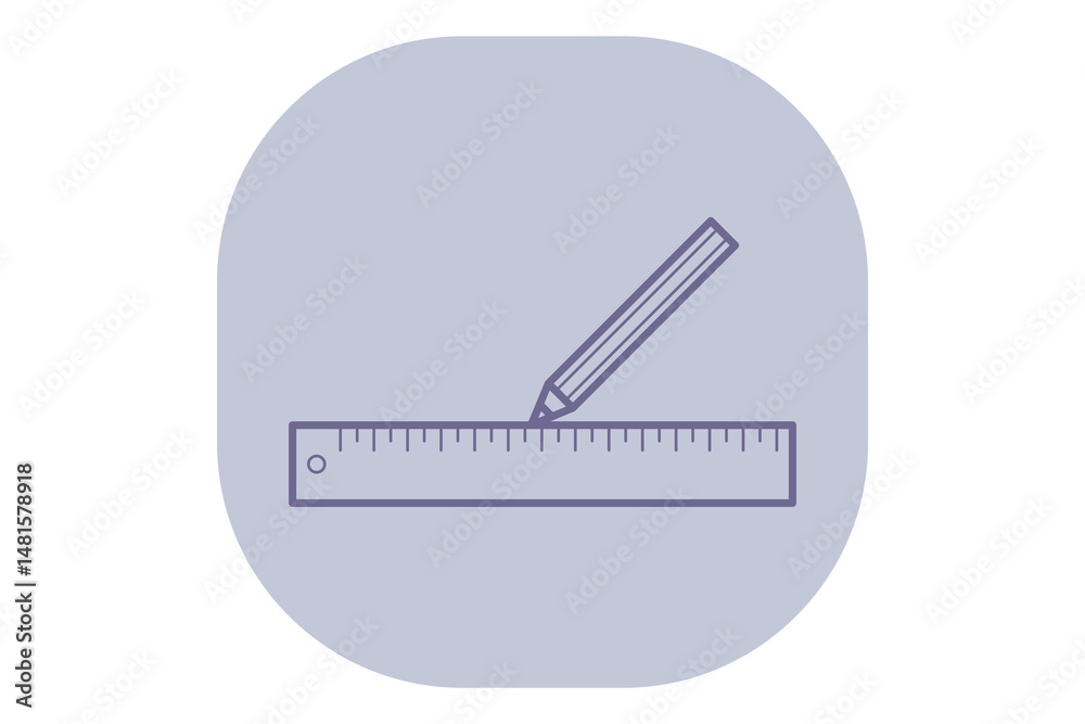 Icon of pencil and ruler, symbolizing educational activities and ...