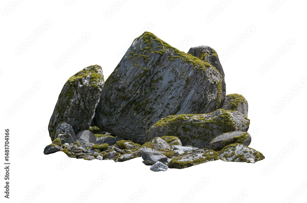 Cracked and Weathered Boulder on Transparent PNG, Broken Stone Texture ...