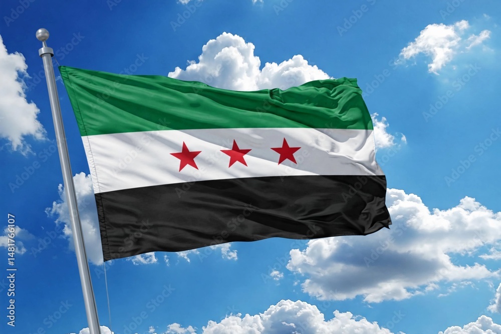 Syrian independence flag, also known as the flag of the Syrian ...