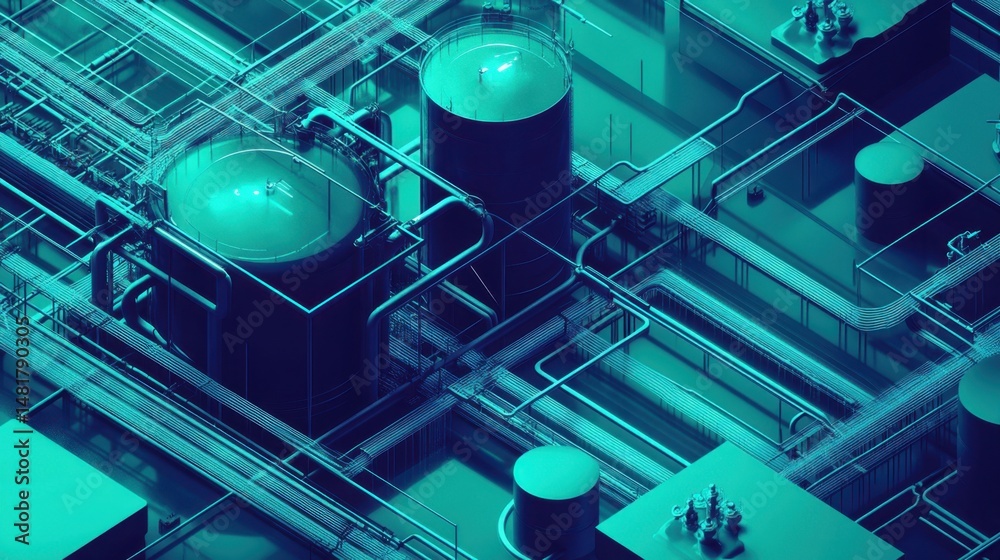 Photo Stock Flowchart-style layout of building wastewater system ...