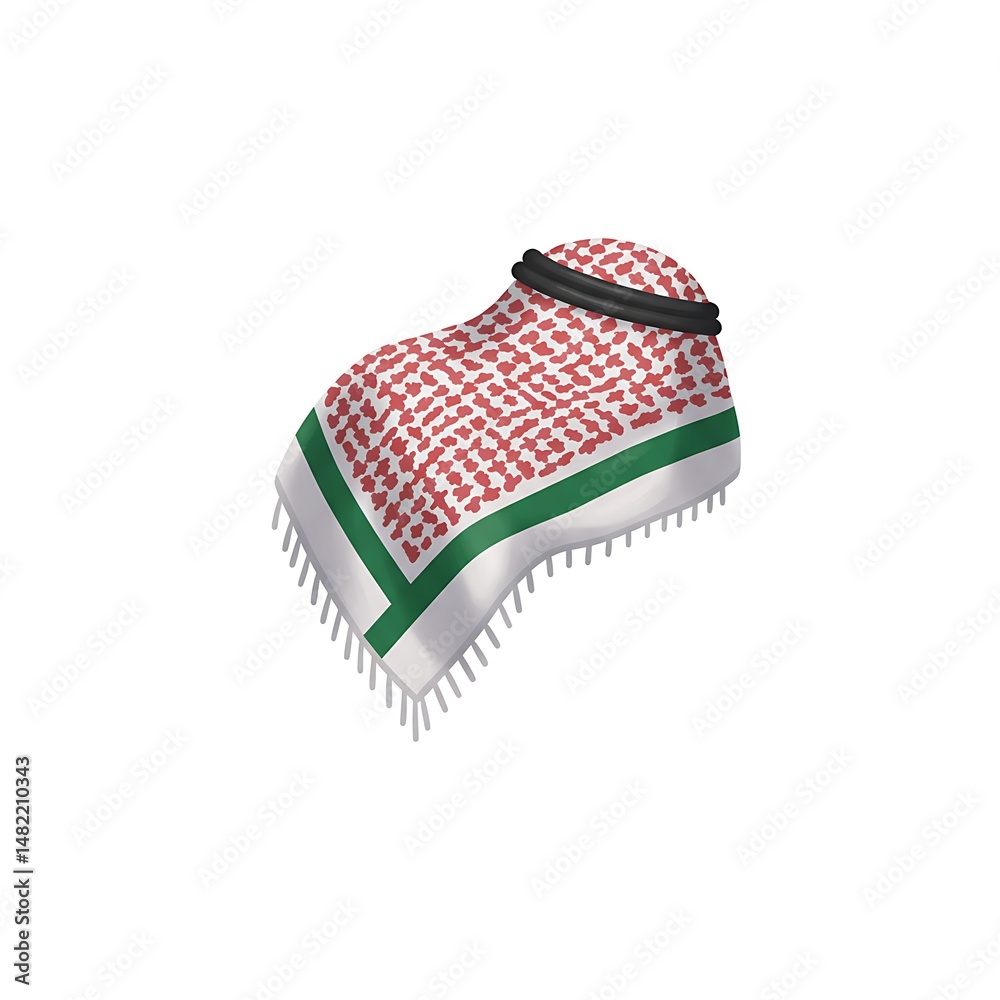 Traditional Arab Headdress: Keffiyeh with Agal for Middle Eastern ...