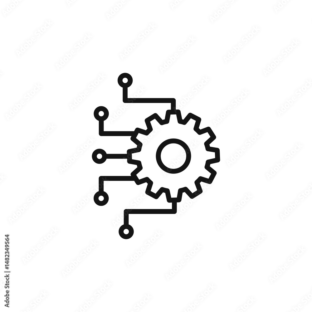 integration icon on white background. Editable stroke. Stock Vector ...