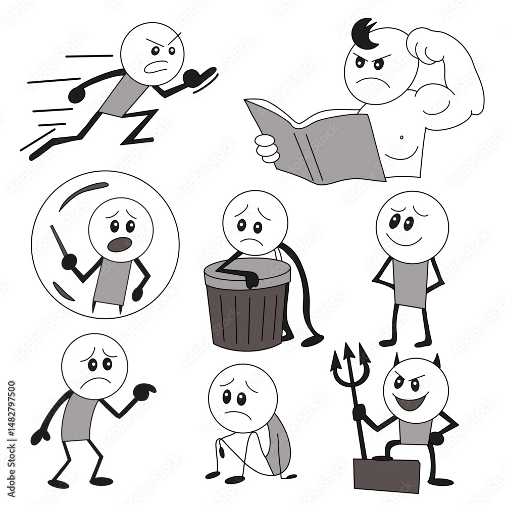 Black and white memes with cartoon characters. Can be transformed into ...