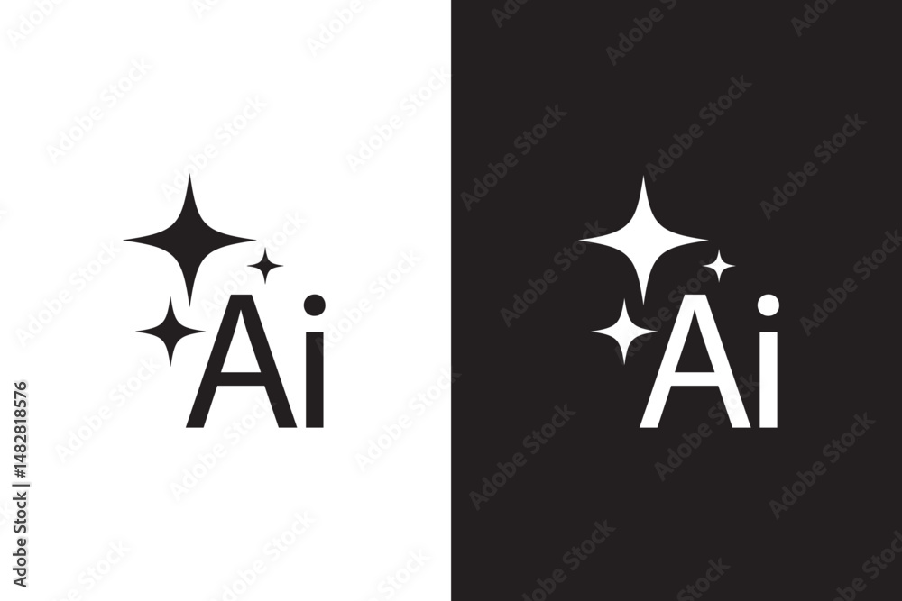 Ai generate icon symbol set. Generative Ai logo. AI command prompt ...