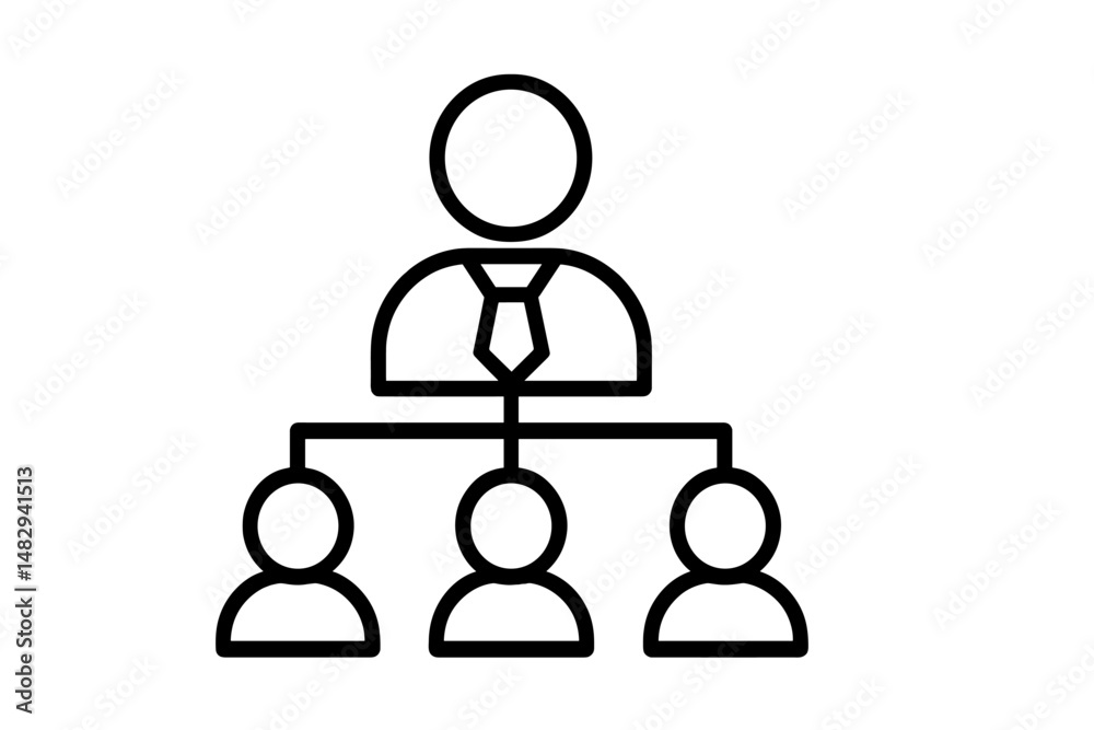 เวกเตอร์ Stock Organizational structure chart illustrating a leader and ...