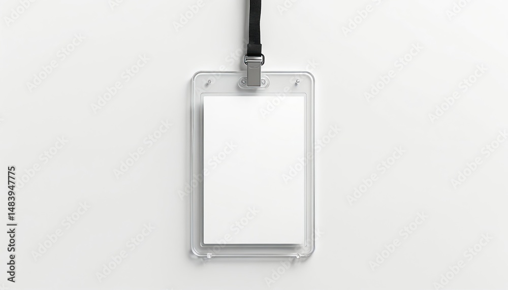 Vertical blank badge mockup. Concept of identification access security ...