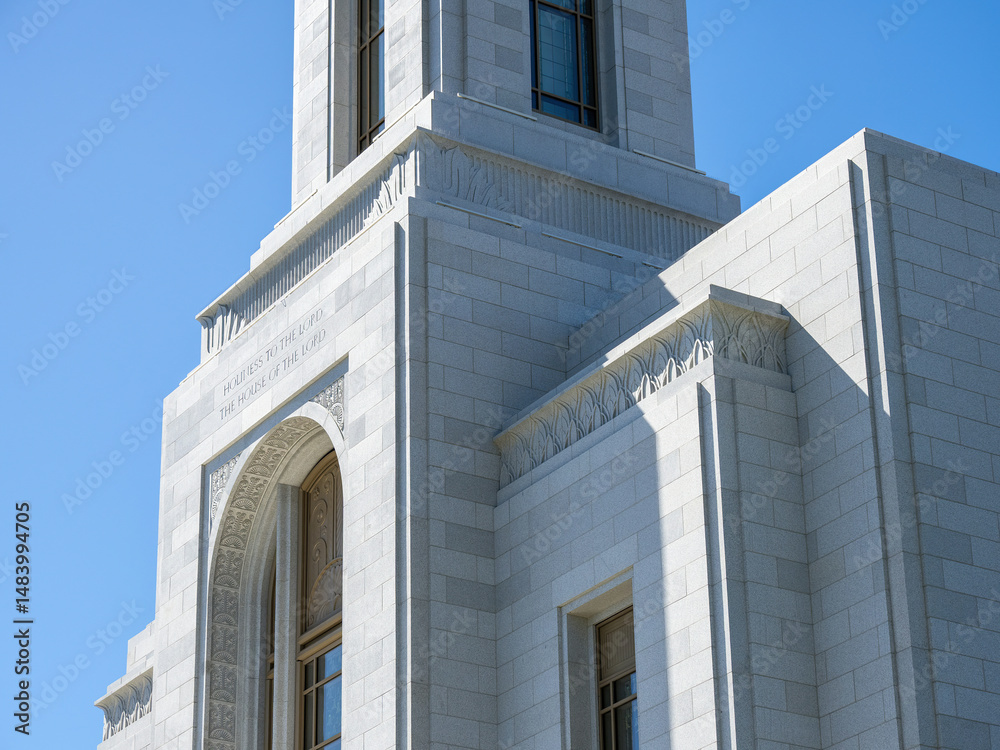 LDS Temple Spire and Inscription - Holiness to the Lord, Auckland, New ...