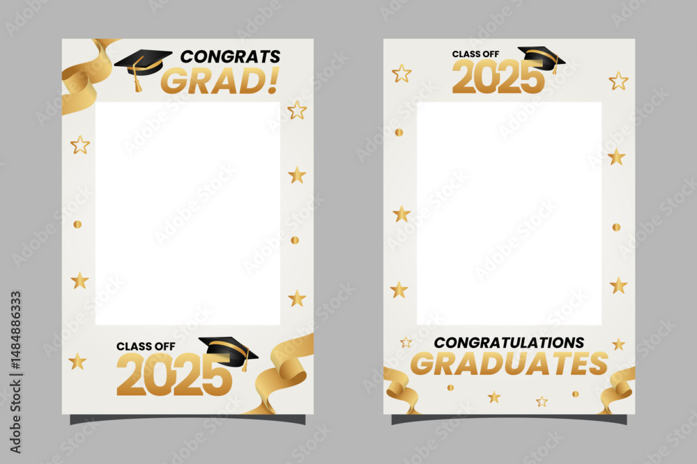 Graduation photo booth frame set 2025 with elegant white background ...