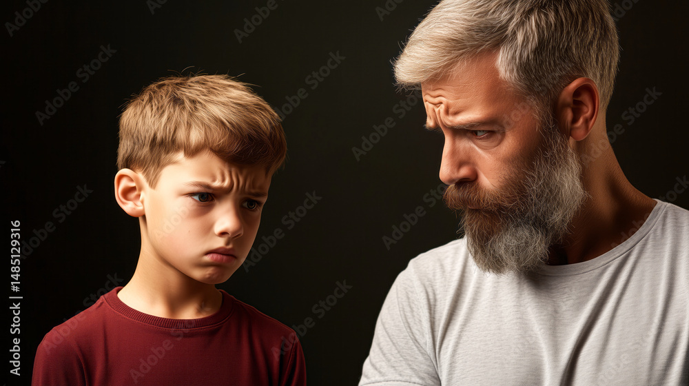 Angry Father Scolding His Child at Home Stock Photo | Adobe Stock