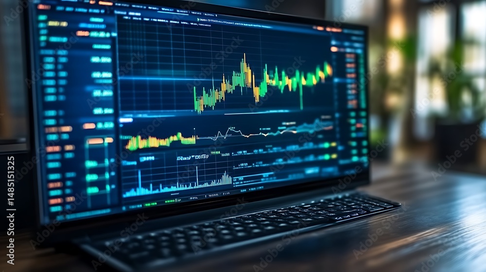 Stock Market Data on Computer Screen Stock Photo | Adobe Stock