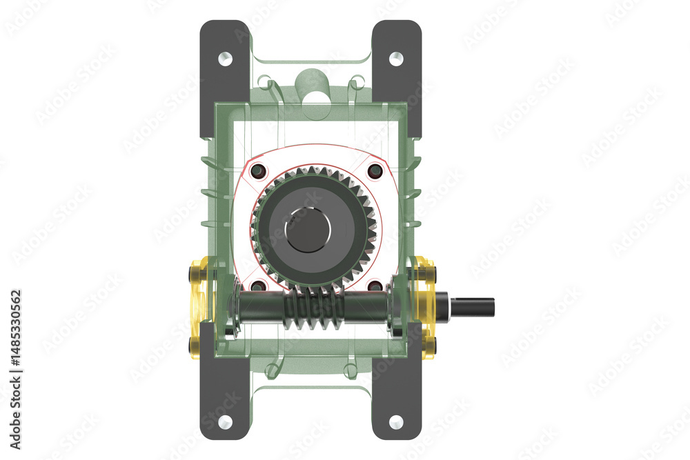 See-Through Diagram Gear Reduction Unit Revealing Internal Gears and ...