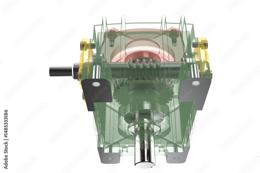 See-Through Diagram Gear Reduction Unit Revealing Internal Gears and ...