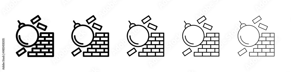 Demolition icon symbol pictogram. stroke designs. Stock Vector | Adobe ...