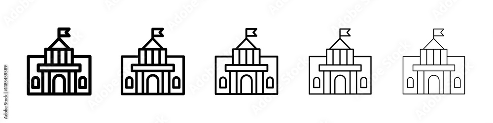 City hall building icon symbol pictogram. stroke designs. Stock Vector ...