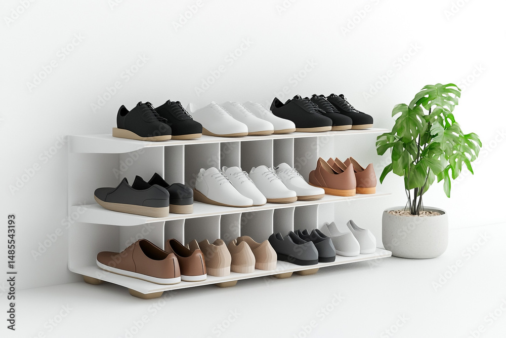 Functional 3D Shoe Rack Design with Modular and Minimalist Aesthetic ...
