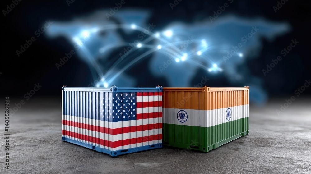 US and India Trade Cargo Containers Show Global Exchange and ...
