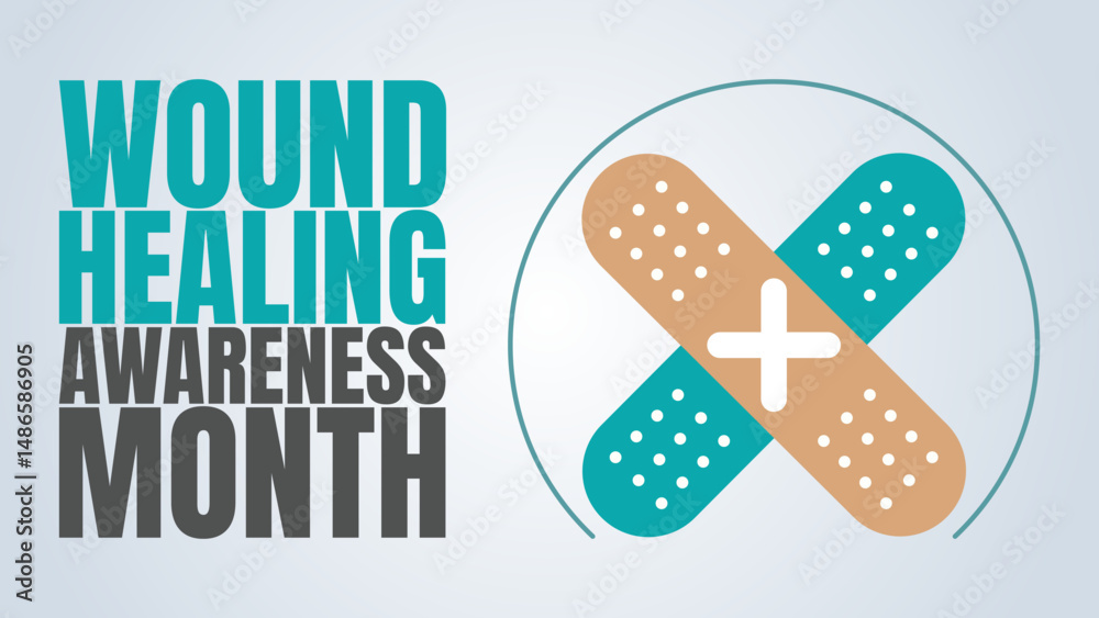 Wound Healing Awareness Month background template, From Injury to ...