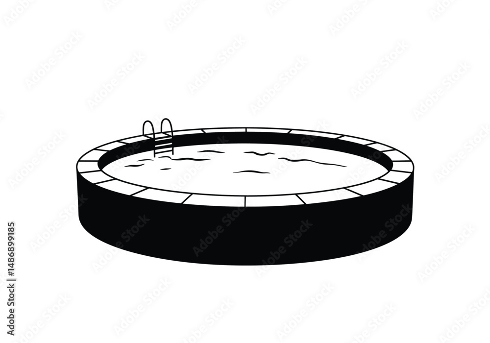 Swimming pool silhouette. This image shows a black swimming pool ...