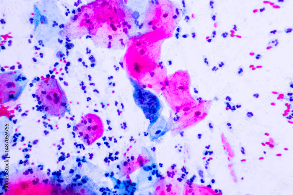 Genital herpes infection by the herpes simplex virus (HSV) of the genitals.Ground glass ...