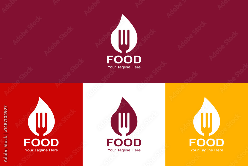 Fire & Fork Logo – Bold Flat Emblem for Spicy Food Brands (EPS Vector ...