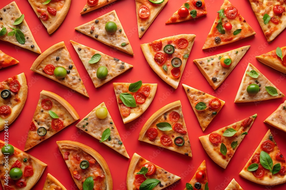 Stock-Illustration „Aesthetic pizza slice collage including BBQ Chicken ...