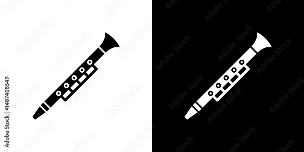 Clarinet icon in solid flat trendy design style. Stock Vector | Adobe Stock