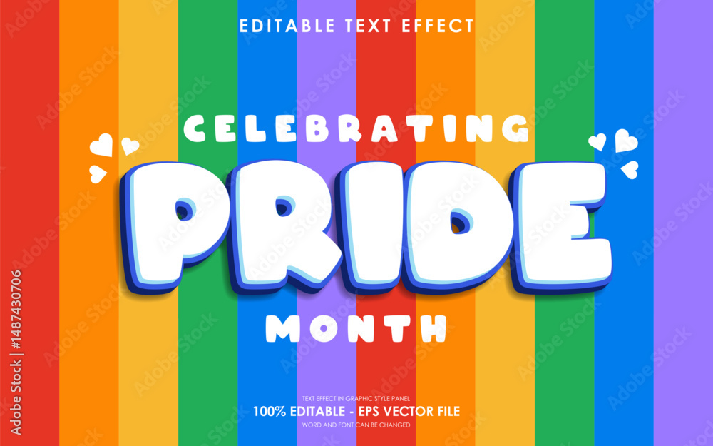Editable pride month text effect Stock Vector | Adobe Stock