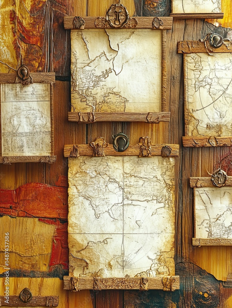 Old background, paper treasure map. Old parchment scroll. Papyrus ...