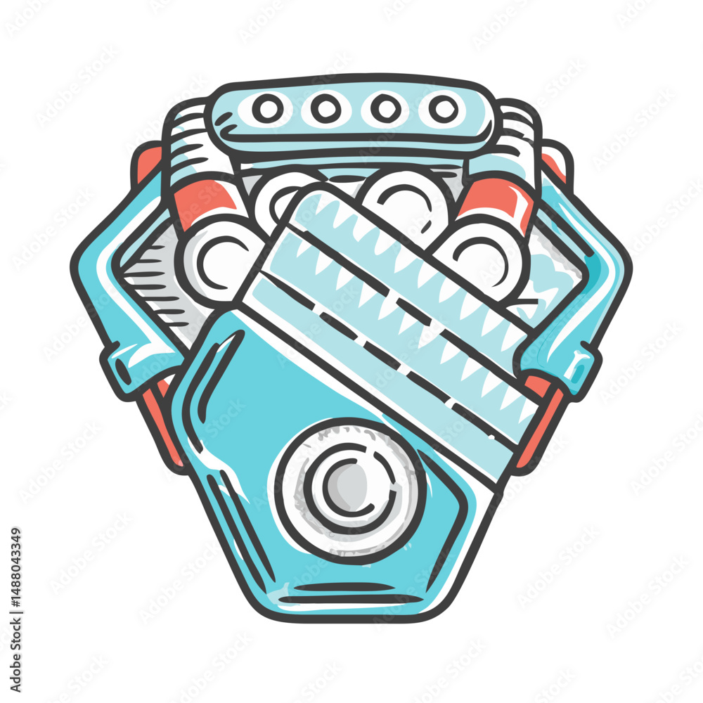 Image vectorielle Stock v8 engine icon, v8 engine vector illustration ...