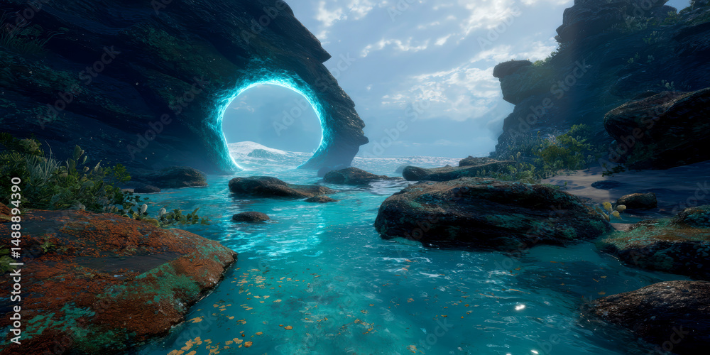 Surreal video game screenshot of the magical sea world of Ealdoraqua ...