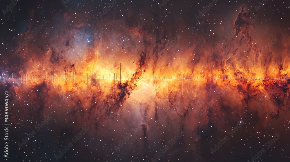 Spectral line graph over star image showing absorption and emission ...