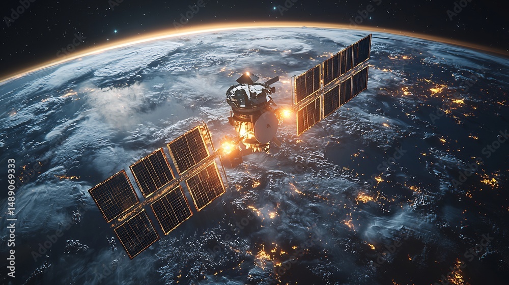 Satellite relay transmitting energy imbalance alerts data center ...