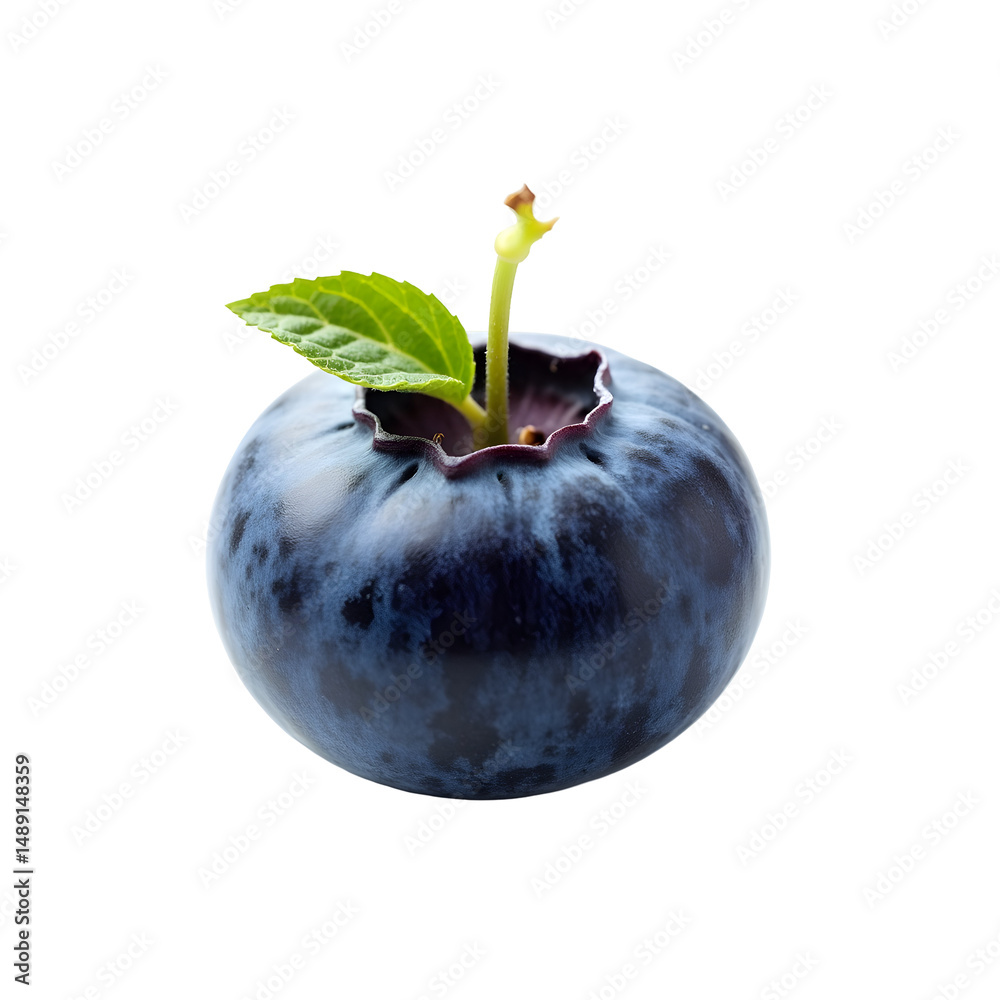Detailed cross-section of a ripe blueberry, revealing its juicy texture ...