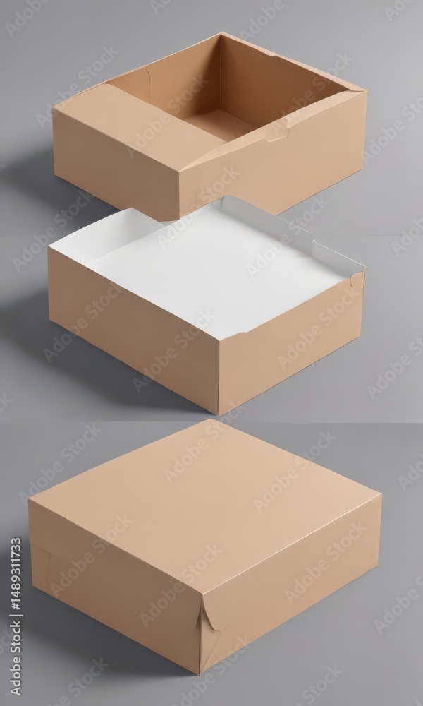 Rigid sleeve box die-cut template Precise vector mockup for packaging ...
