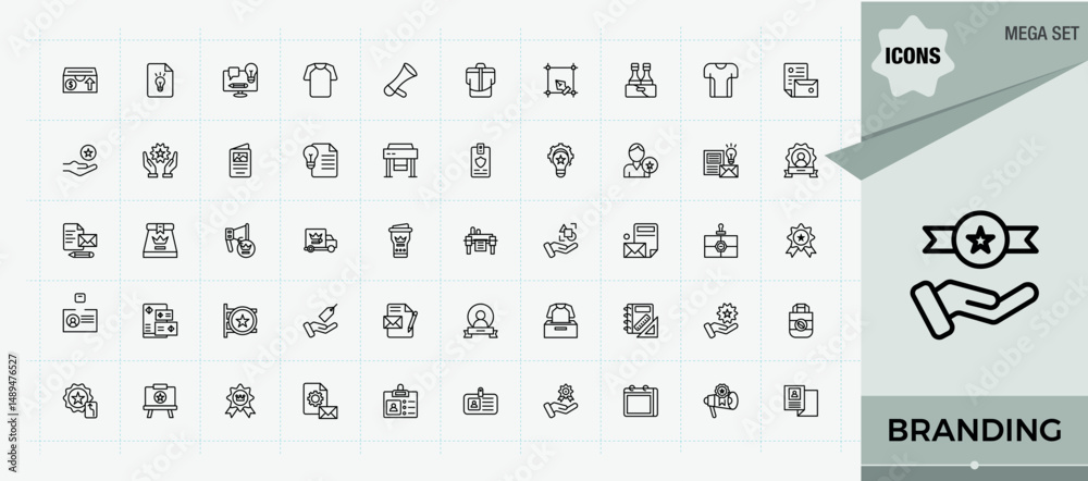 Branding modern icon set. Brand Identity related icon set. Contains ...