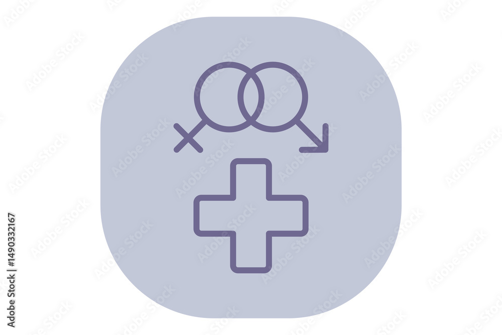 Symbols related to sexual health, showcasing two overlapping gender ...